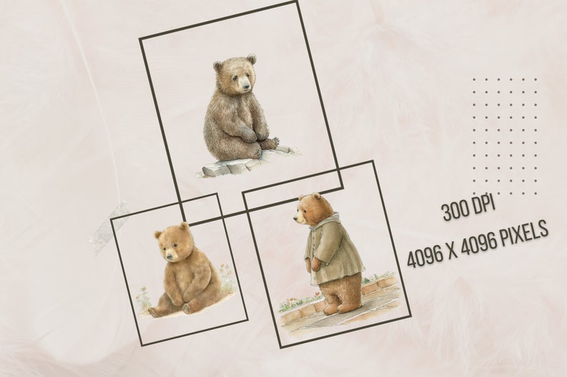 Bear Clipart Bundle Bear PNG Clipart Storybook Bear Nursery - Etsy ...