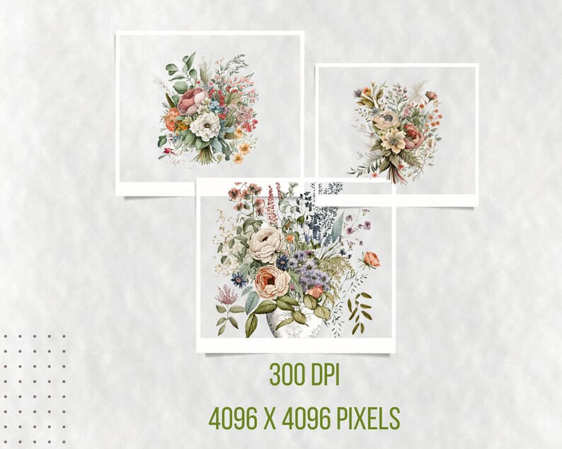 Boho Bouquet Clipart Boho Flower PNG Image Rose Arrangement Flower Clip ...