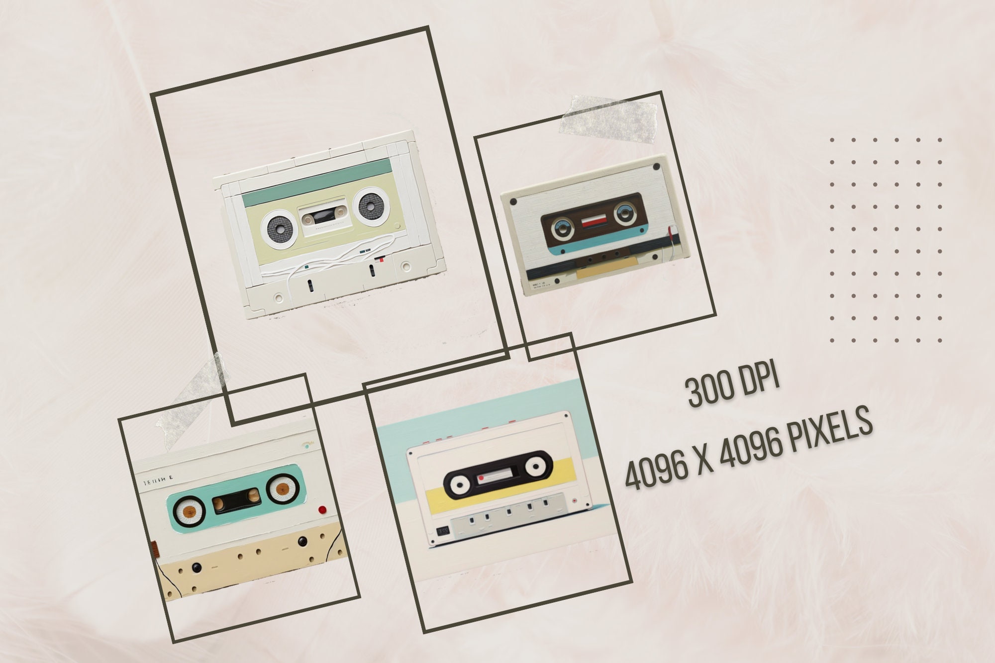 Vintage Cassette PNG Clipart Bundle Cassette Tape Retro Clip Art ...