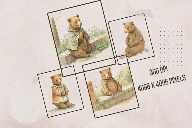 Bear Clipart Bundle Bear PNG Clipart Storybook Bear Nursery - Etsy ...