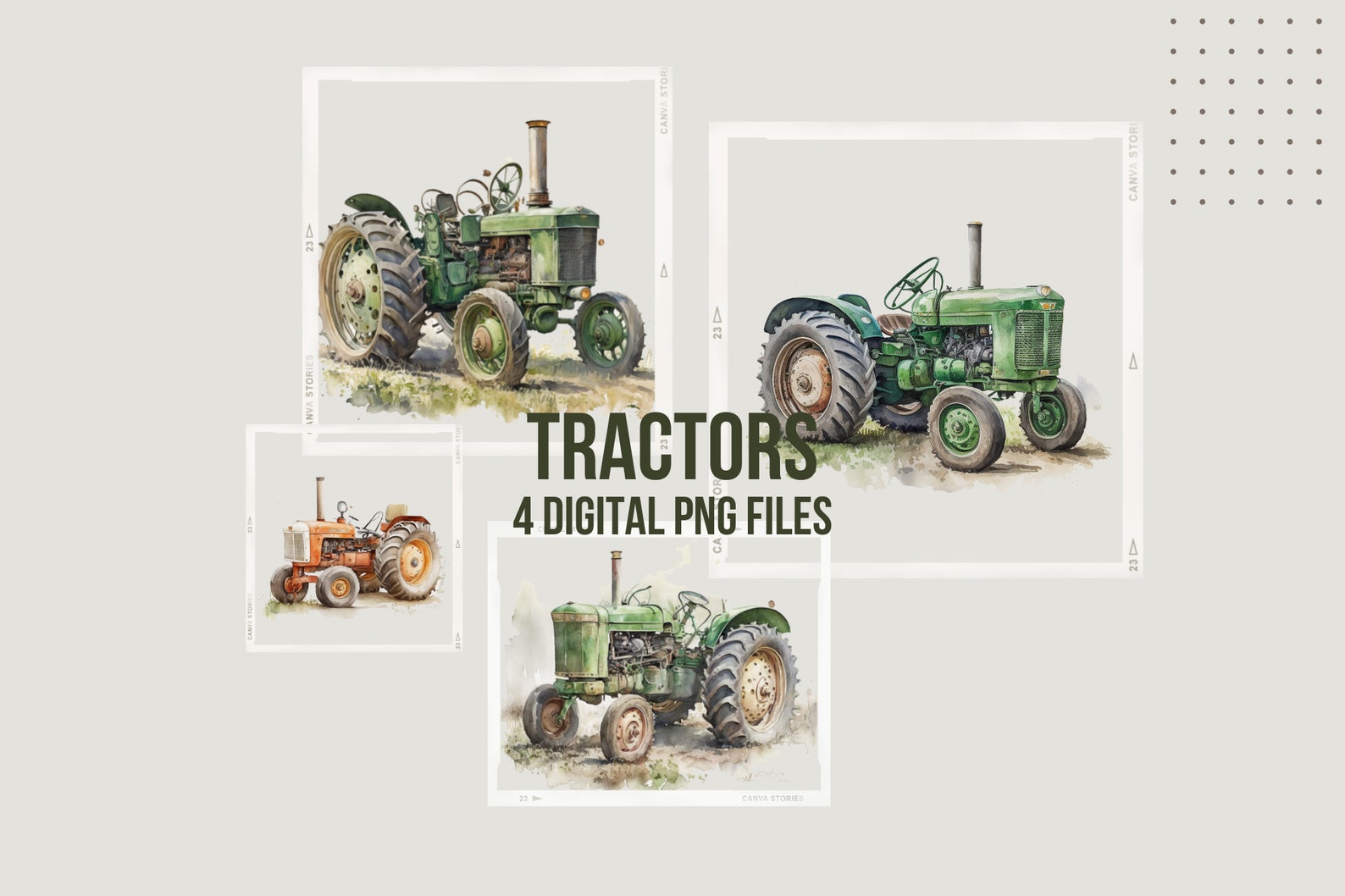 Tractor Clipart Set Farm PNG Clip Art Nursery Decor Kids Wall Art Truck ...