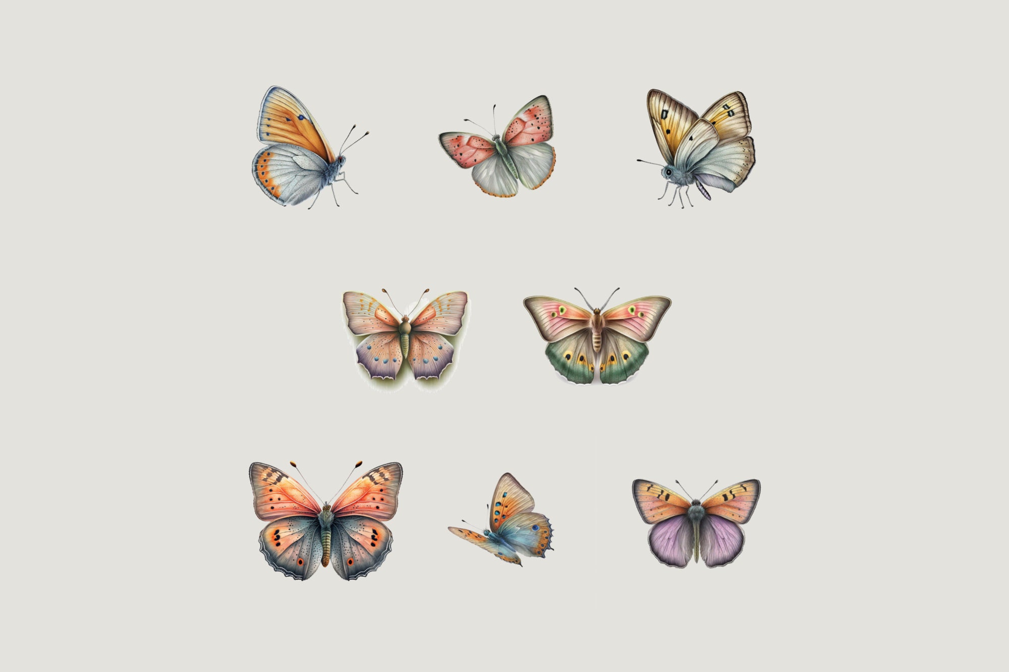 Butterfly Clipart Set PNG Clipart Butterfly, Spring Clipart, Nursery ...