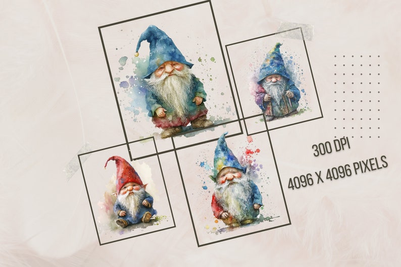 Watercolor Gnome Clipart Set PNG Clipart Gnome, Nursery Wall Art ...