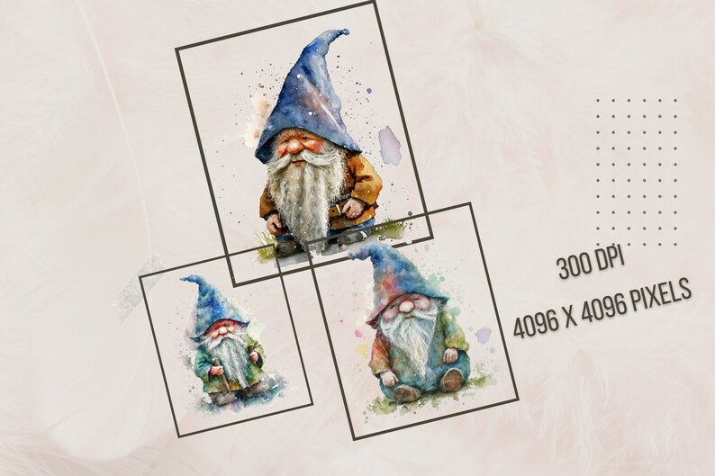 Watercolor Gnome Clipart Set PNG Clipart Gnome, Nursery Wall Art Digital, Instant Download ...