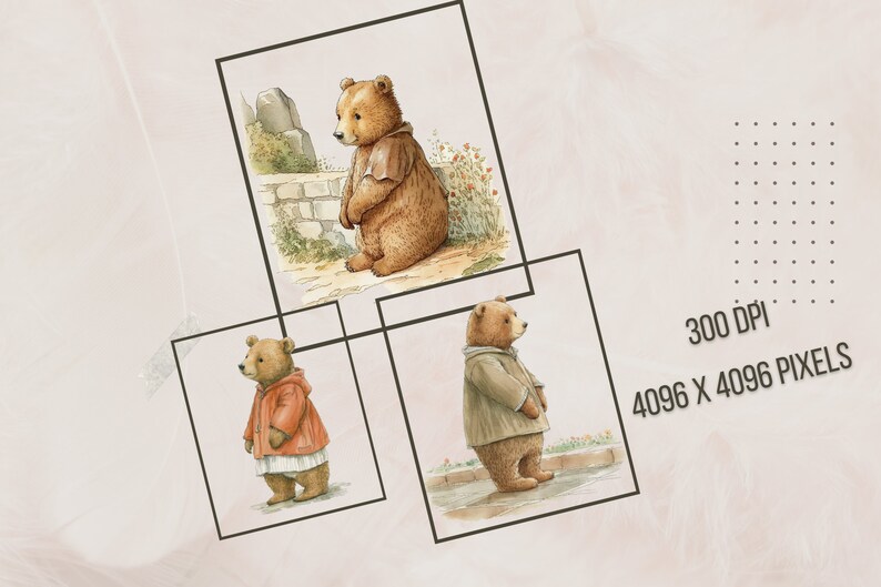 Bear Clipart Bundle Bear PNG Clipart Storybook Bear Nursery Wall Art ...