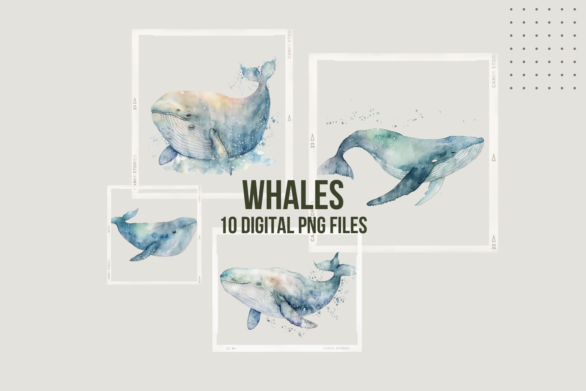 Watercolor Whale Clipart Set Ocean Clip Art Underwater Art PNG Clipart ...