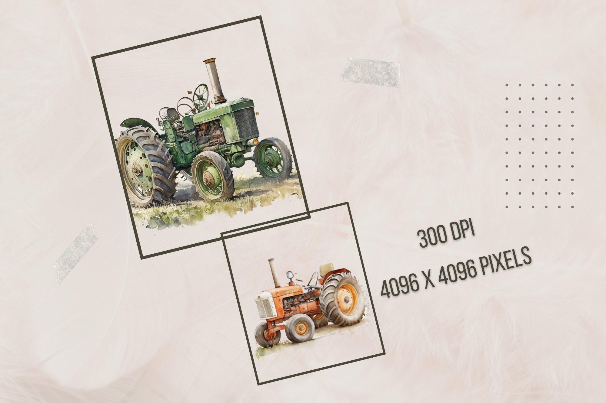 Tractor Clipart Set Farm PNG Clip Art Nursery Decor Kids Wall Art Truck ...