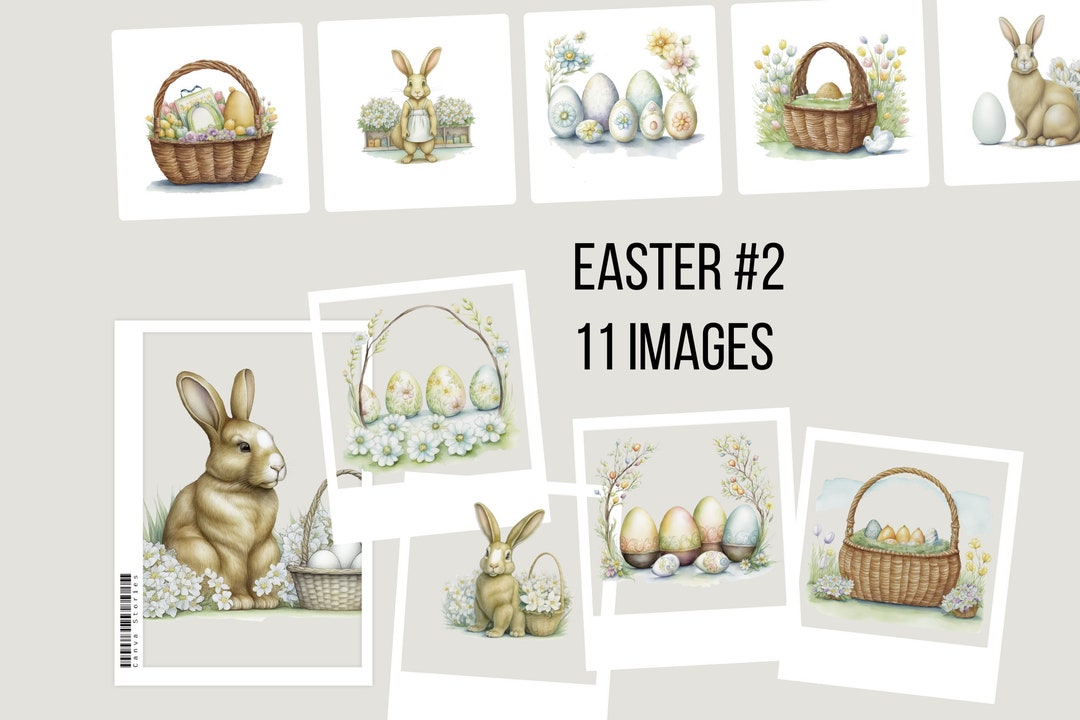 Easter Clipart Bundle Watercolor PNG Clipart, Seasonal Art, Spring Clip ...