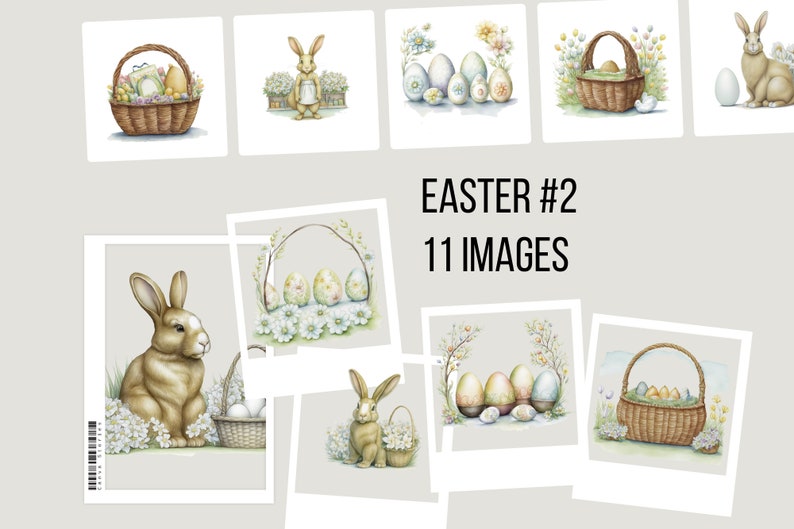 Easter Clipart Bundle Watercolor PNG Clipart, Seasonal Art, Spring Clip ...