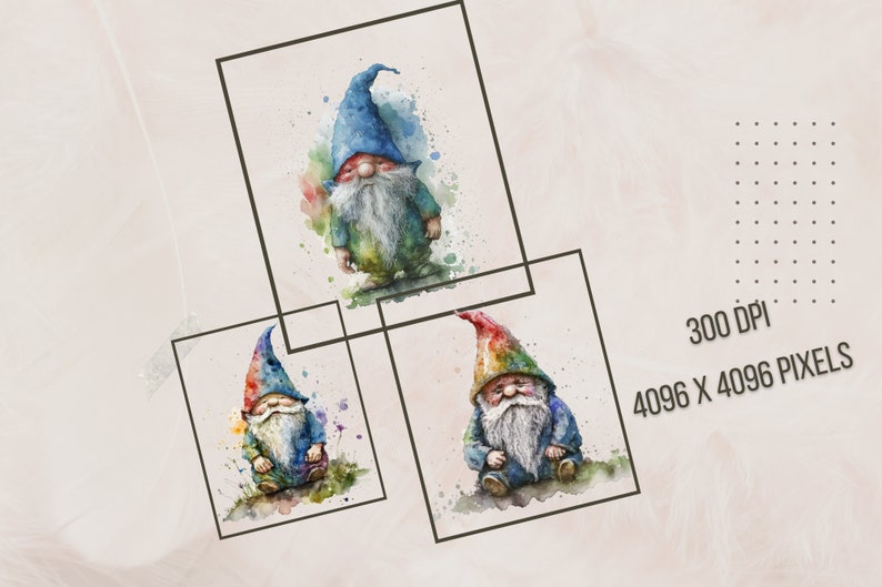 Watercolor Gnome Clipart Set PNG Clipart Gnome, Nursery Wall Art Digital, Instant Download ...