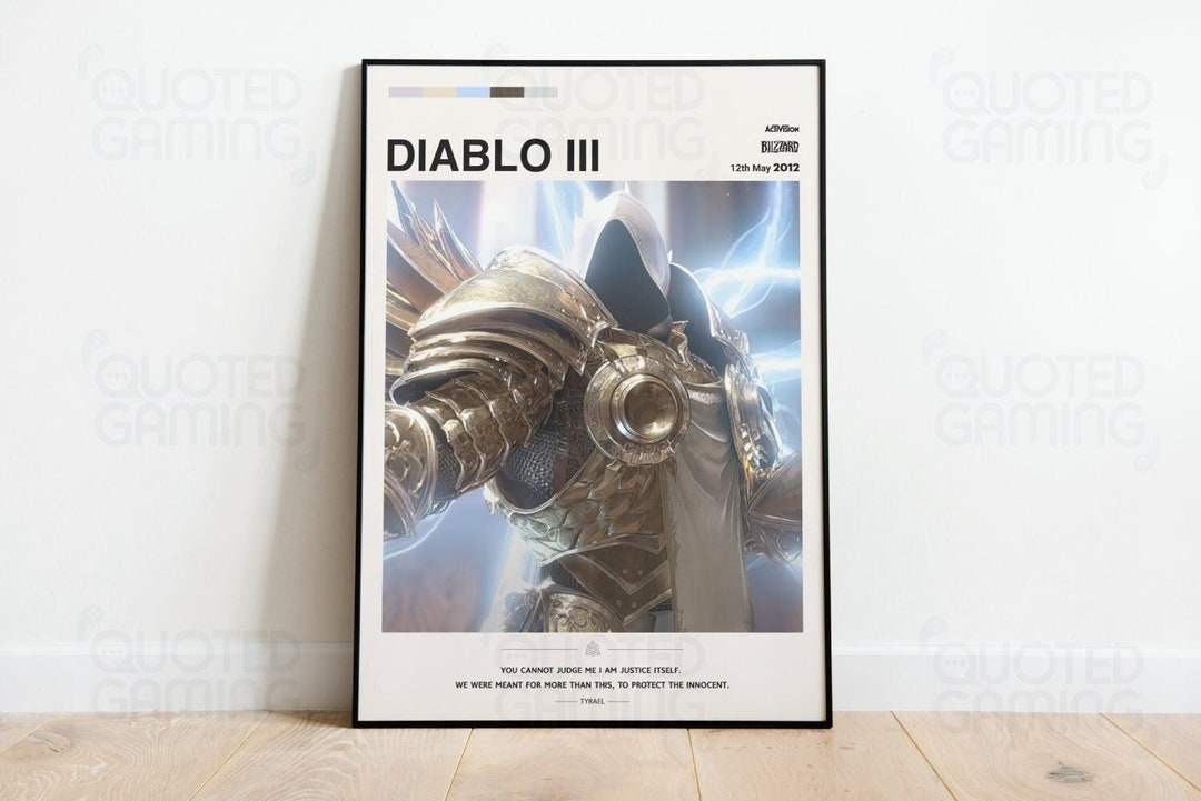 Diablo 3 (2012) - Video Game Poster, Minimalist, Cinematic Tyrael, Home ...