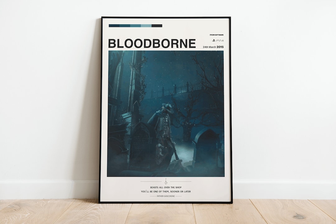 Bloodborne 2015 for Ps4 Video Game Poster, Minimalist, Father Gascoigne ...