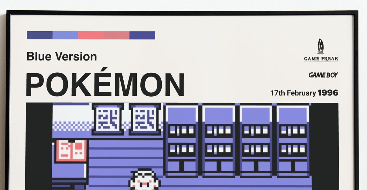 Pokémon (1996) for Gameboy - Video Game Poster, Minimalist, Red Version ...