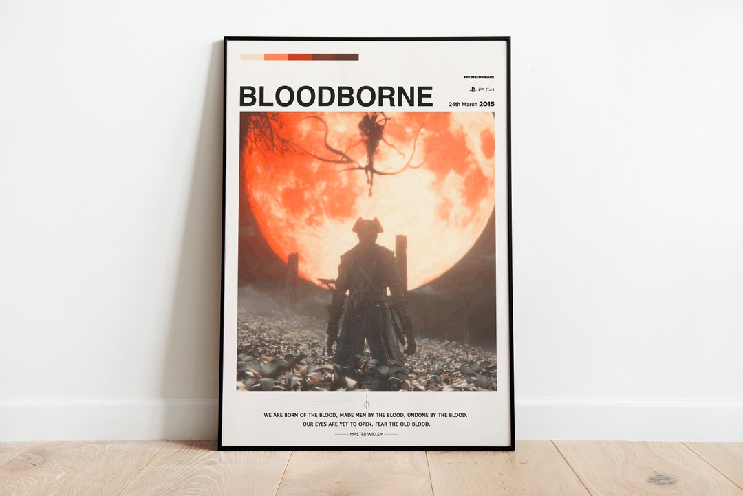 Bloodborne 2015 for Ps4 Video Game Poster, Minimalist, Moon Presence ...