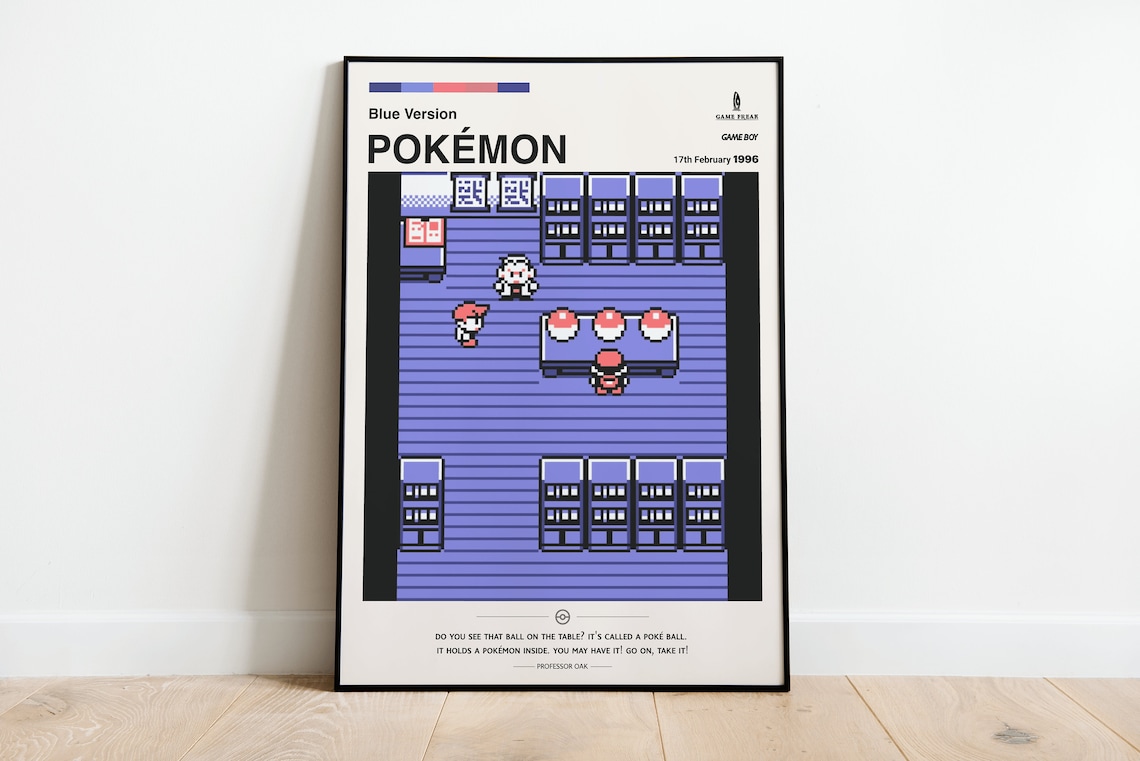 Pokémon 1996 for Gameboy Video Game Poster Minimalist - Etsy