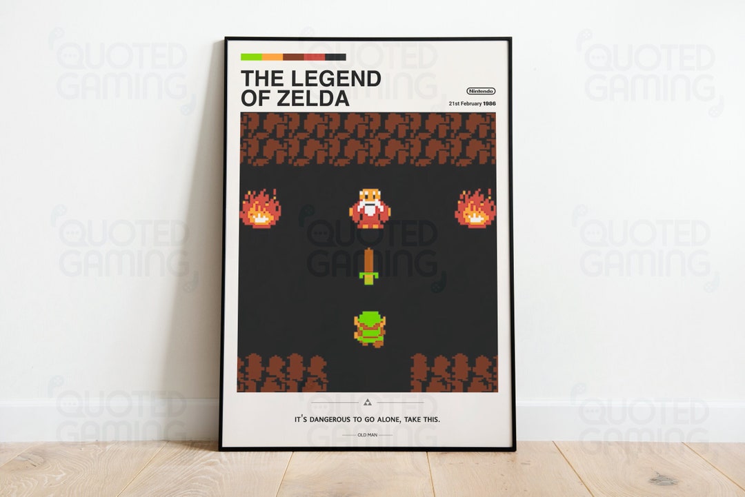 The Legend of Zelda (1996) - Video Game Poster, Minimalist, Link ...