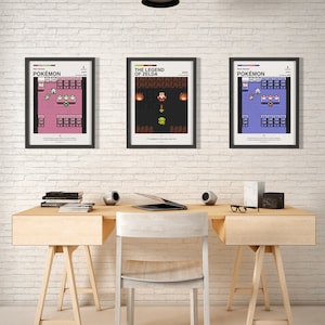 Pokémon (1996) for Gameboy - Video Game Poster, Minimalist, Red Version ...