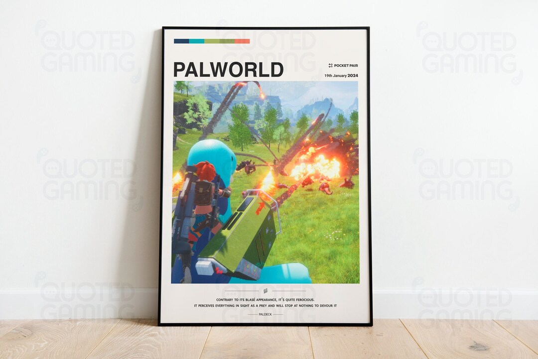 Palworld (2023) - Video Game Poster, Minimalist, Relaxasaurus, Home ...