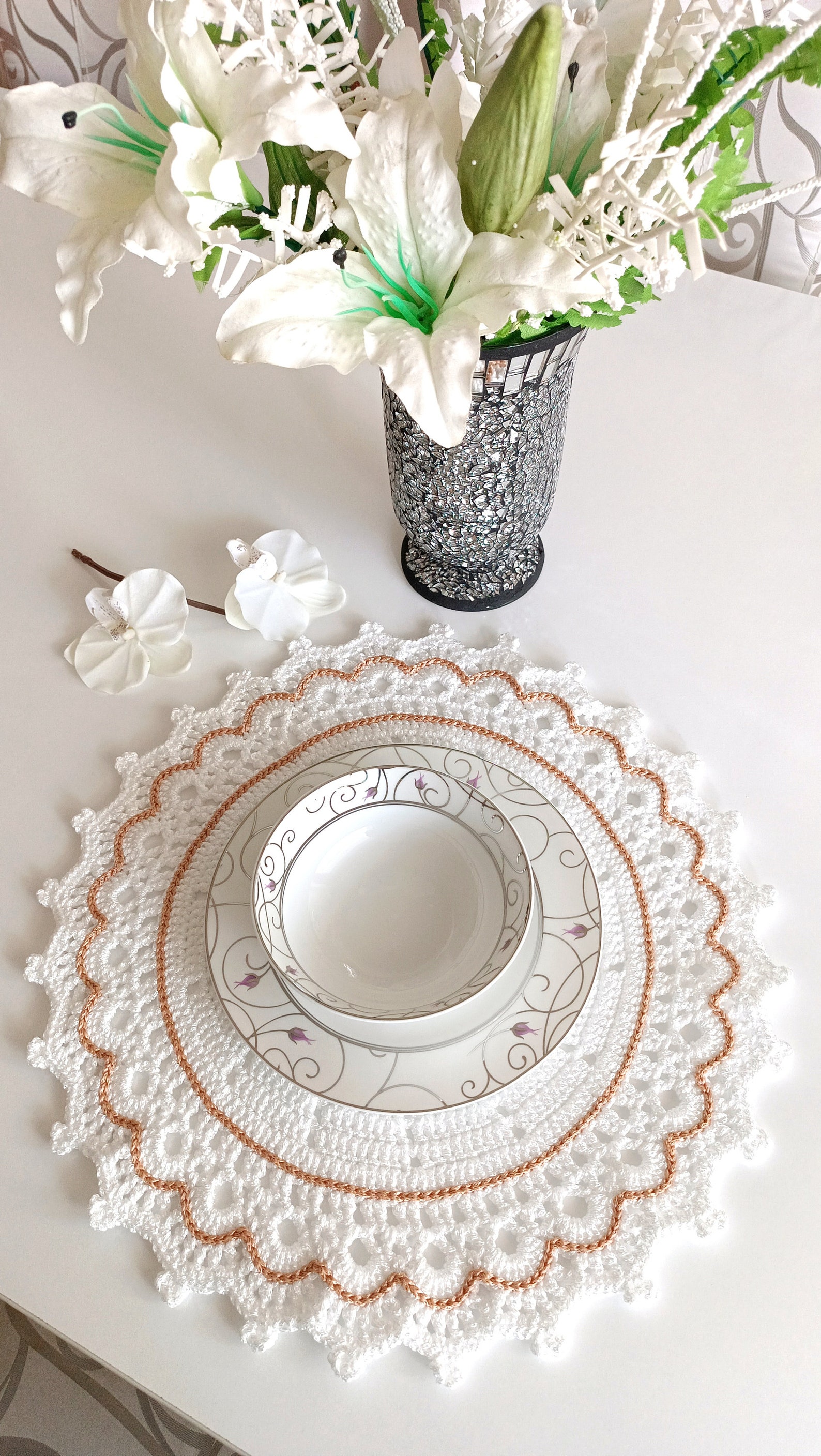 Handmade Crochet Supla Set, Dining Accessory, Table Decor, Decorative ...