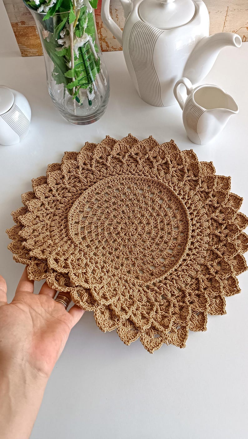 Handmade Crochet Supla Set/dining Accessory/table Decor/decorative ...