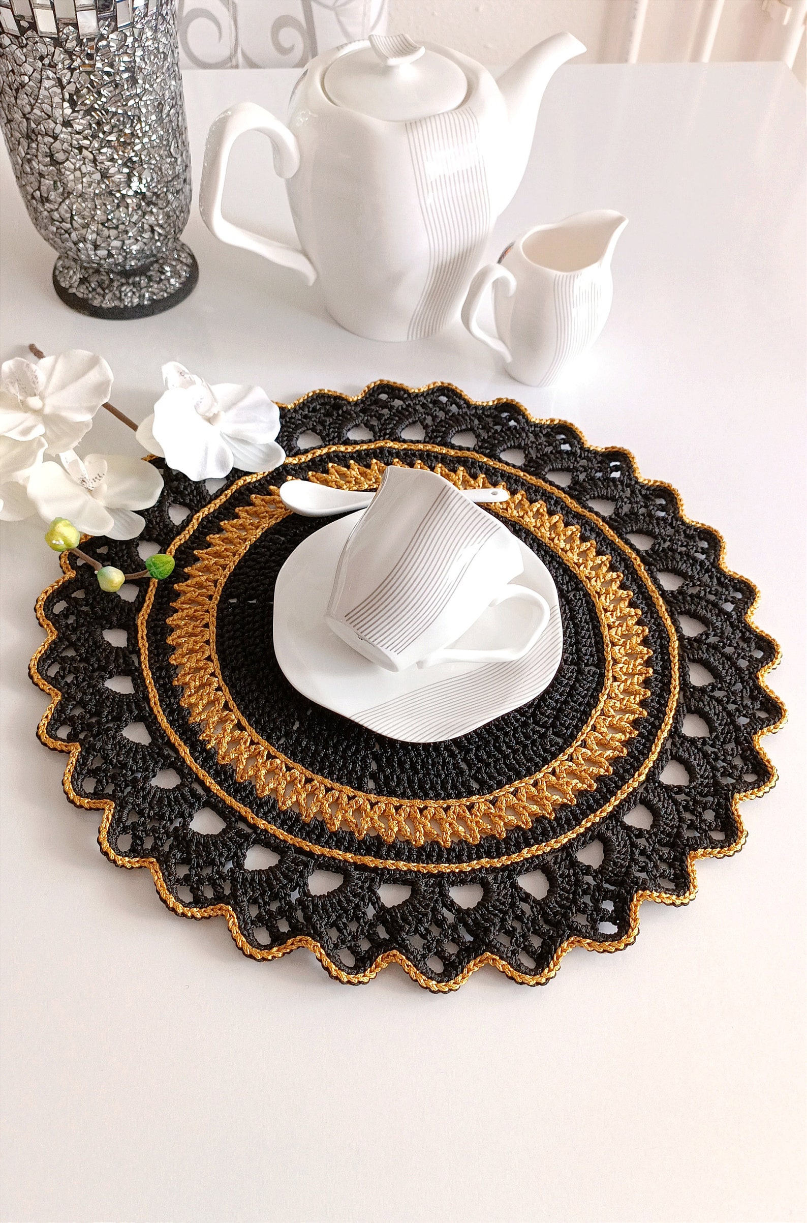 Handmade Crochet Supla Set/dining Accessory/table Decor/decorative ...