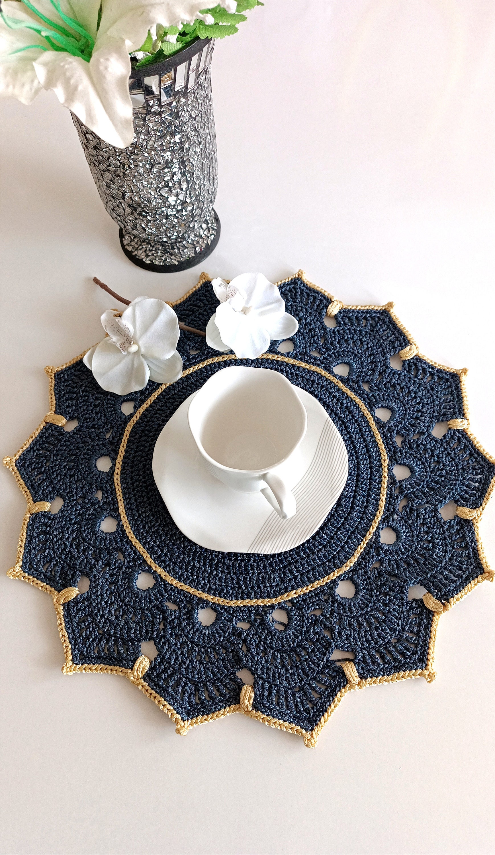 Handmade Crochet Supla Set/dining Accessory/table Decor/decorative ...