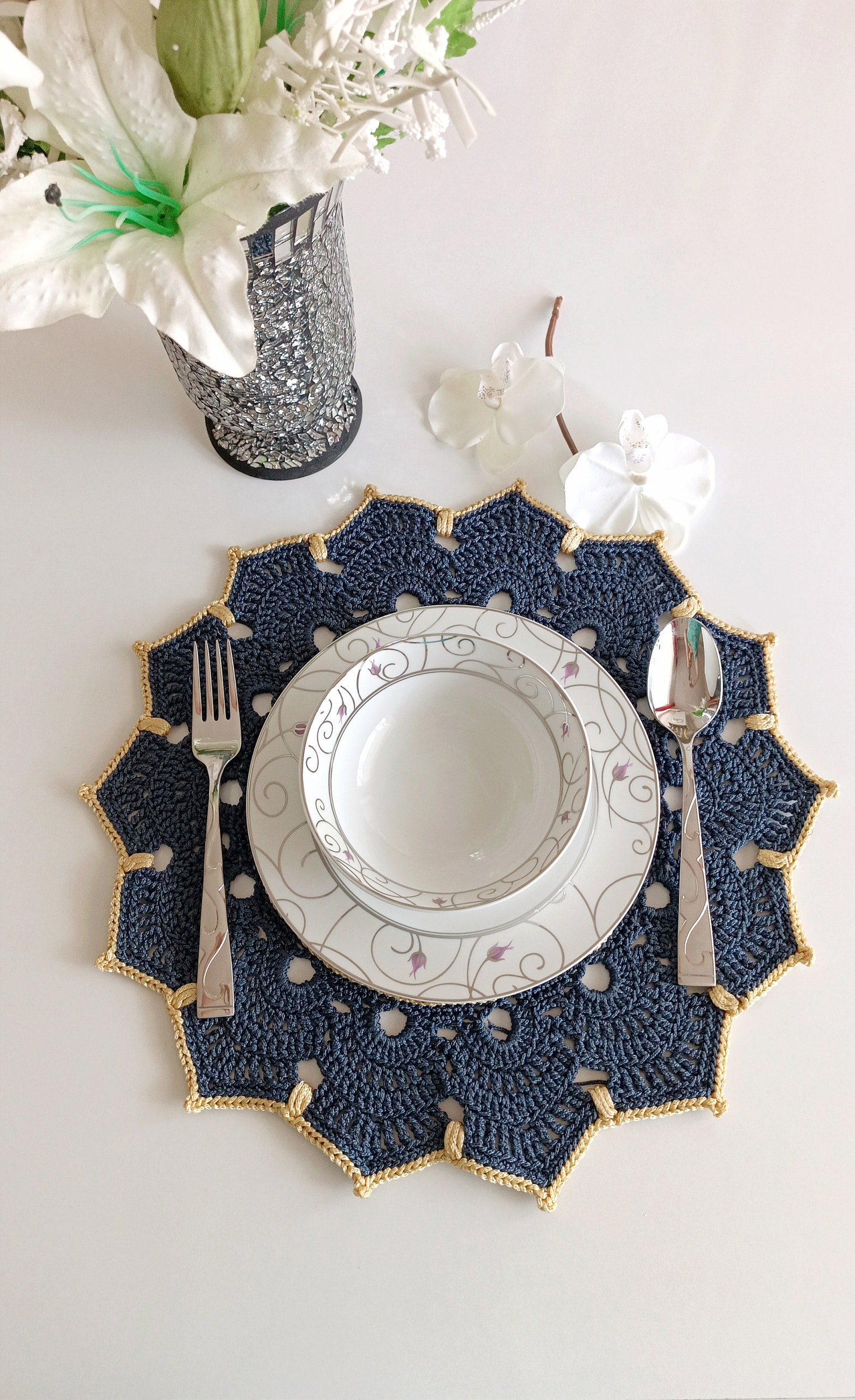 Handmade Crochet Supla Set/dining Accessory/table Decor/decorative ...