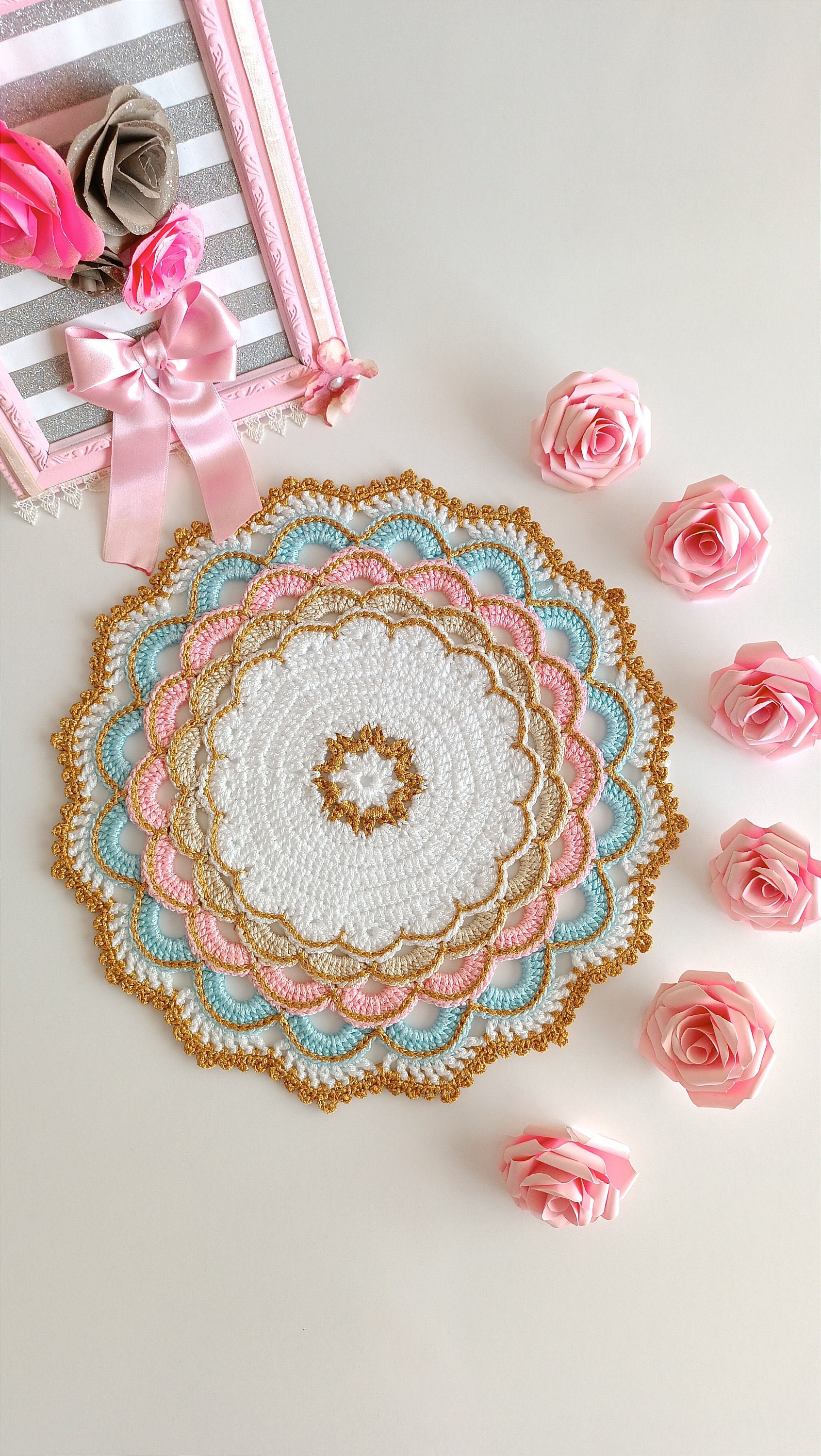 Handmade Crochet Supla Set/dining Accessory/table Decor/decorative ...
