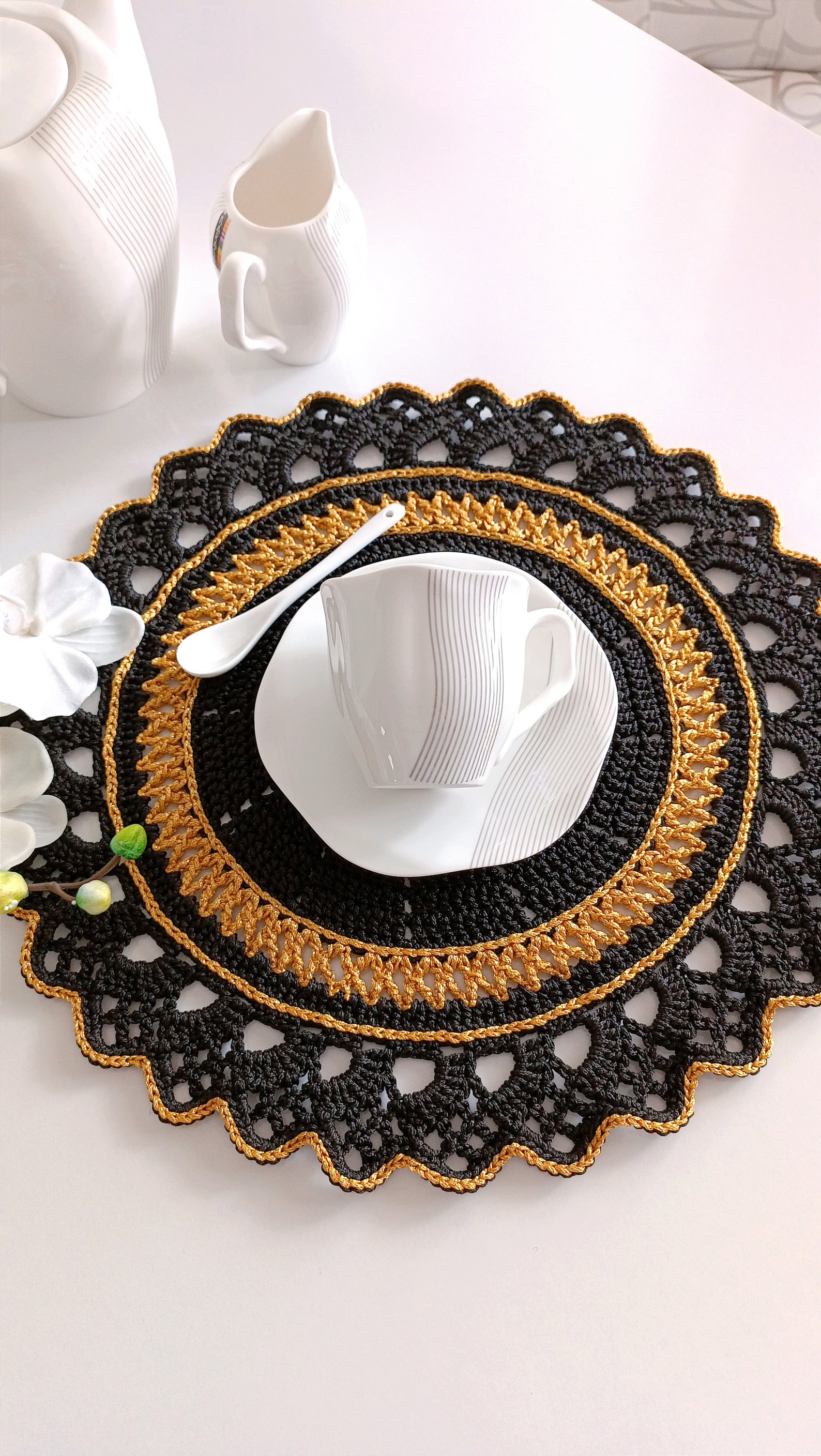 Handmade Crochet Supla Set/dining Accessory/table Decor/decorative ...