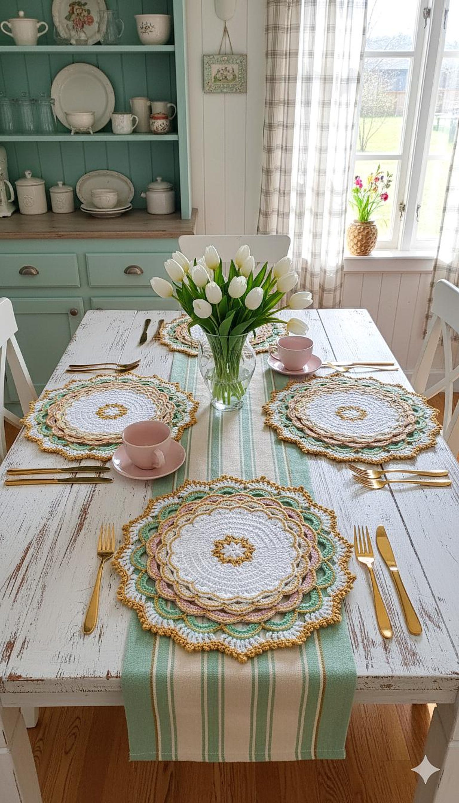 Handmade Crochet Supla Set/dining Accessory/table Decor/decorative ...