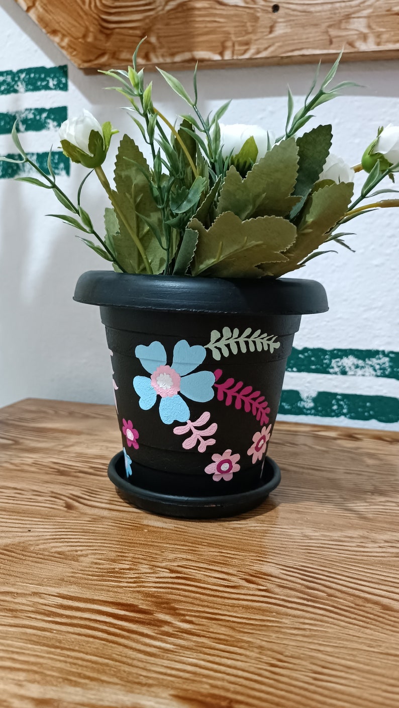 Plastik Flower Pot/handmade/home Decor/flower Pot - Etsy