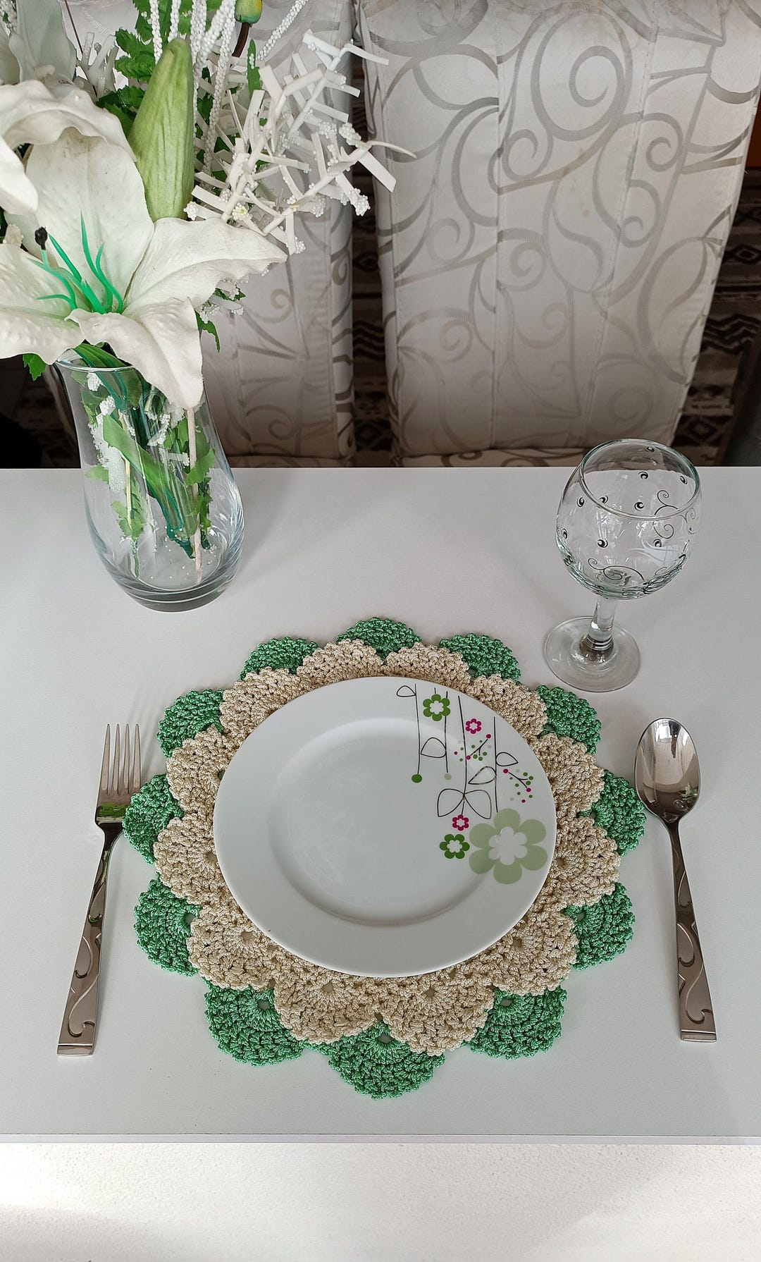 Handmade Crochet Supla Set/dining Accessory/table Decor/decorative ...