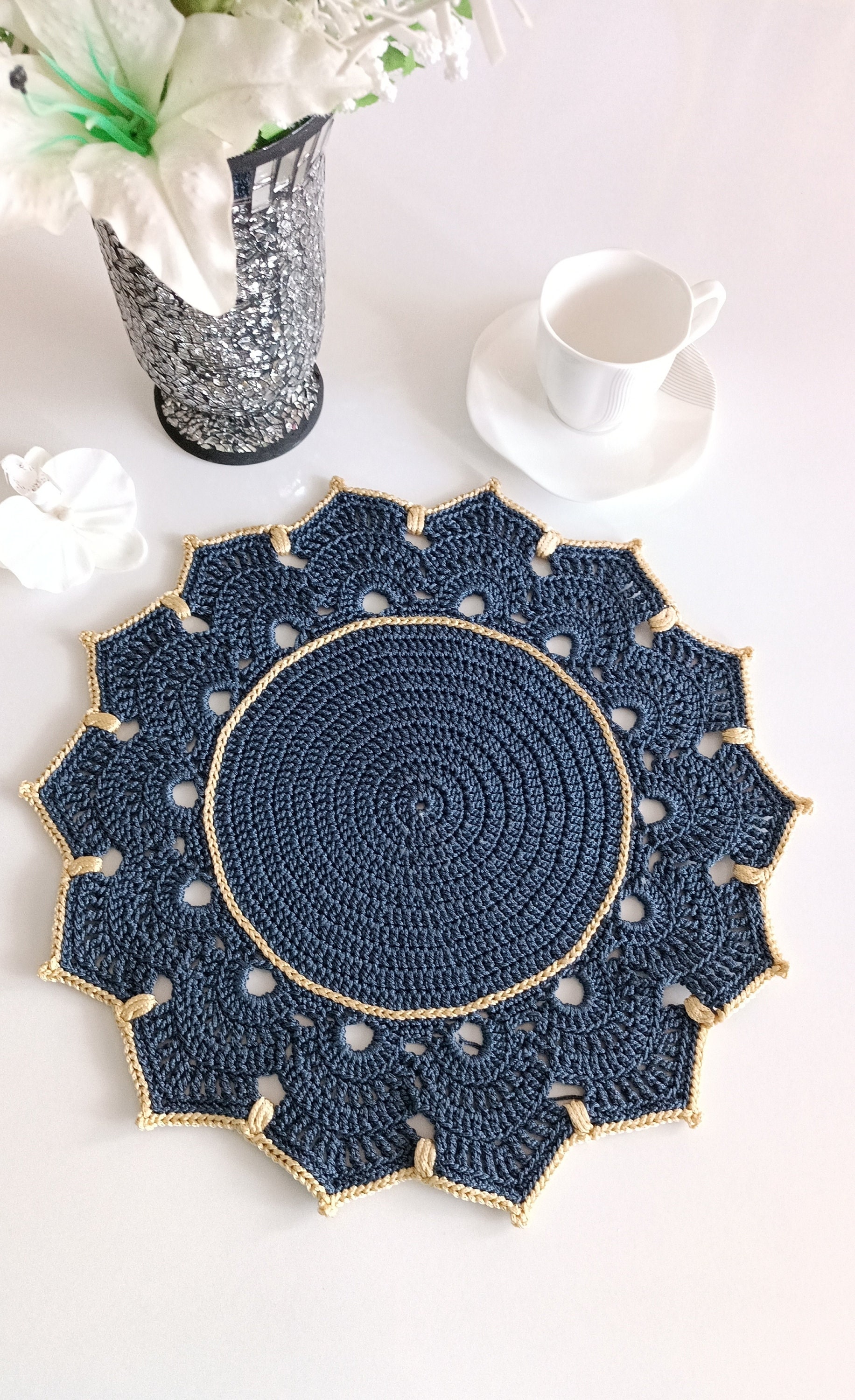 Handmade Crochet Supla Set/dining Accessory/table Decor/decorative ...