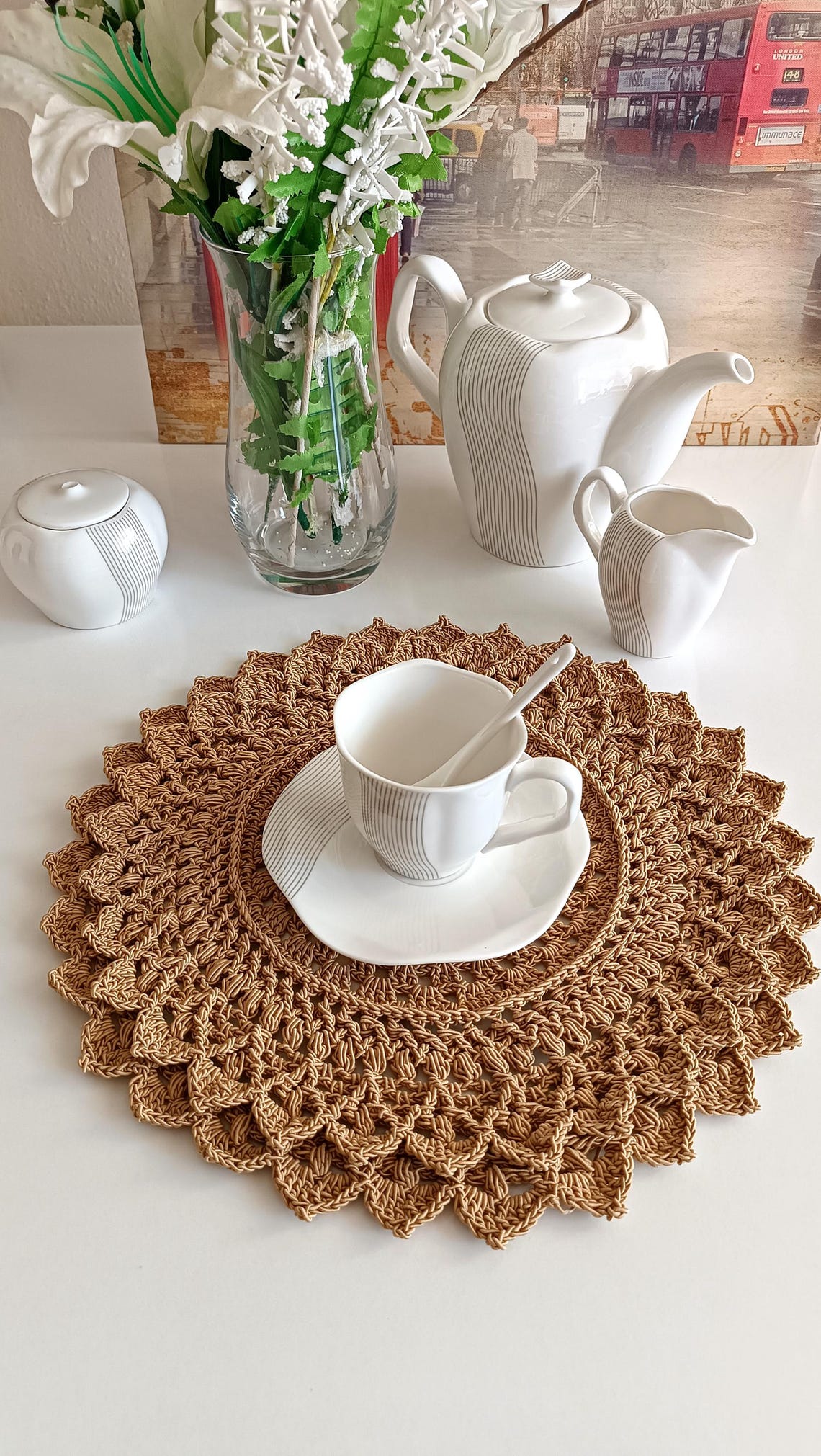 Handmade Crochet Supla Set/dining Accessory/table Decor/decorative ...