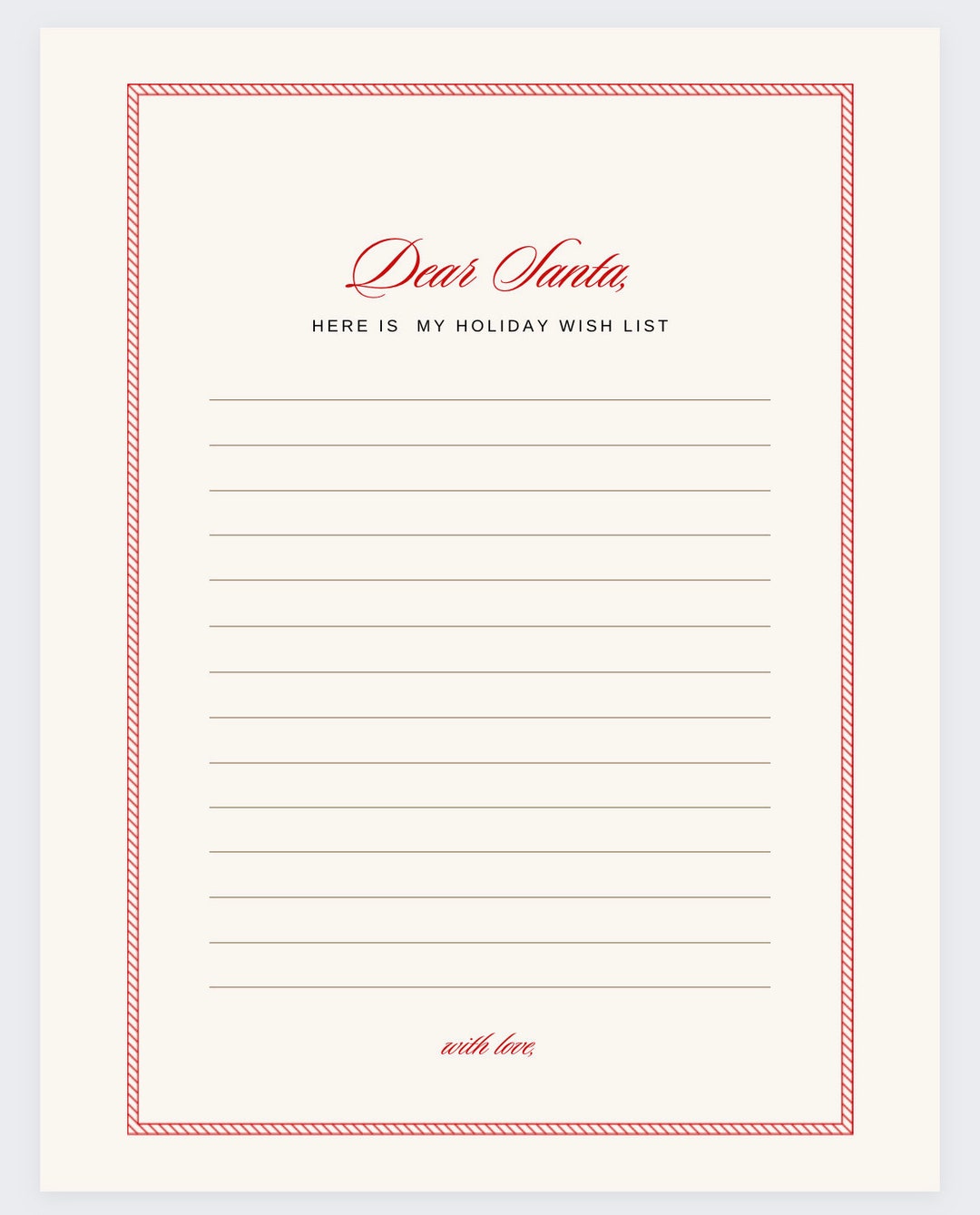 Santa Letter Printable - Etsy