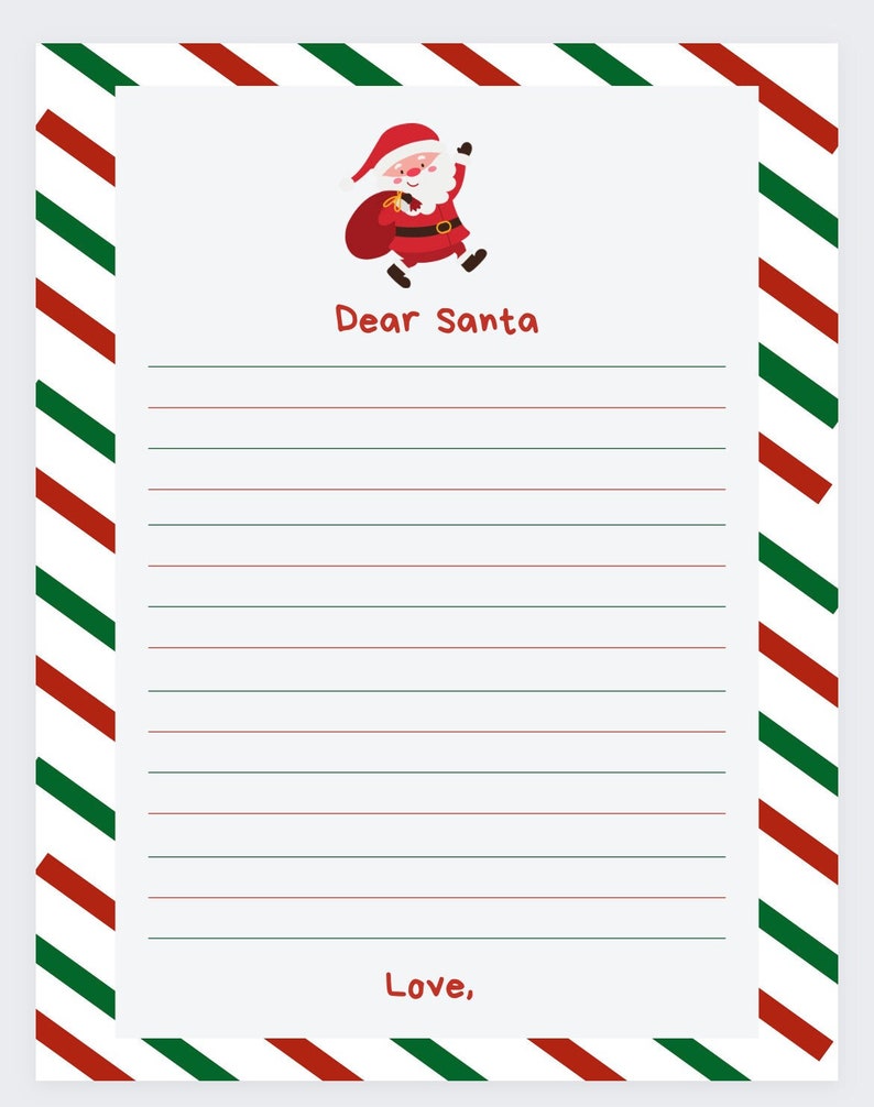 Santa Letter PDF Printable - Etsy