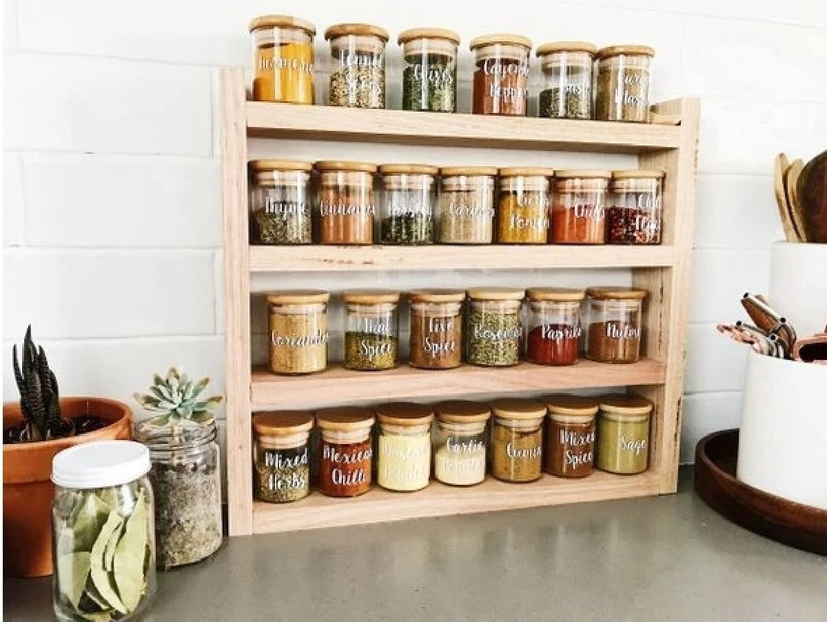 Wood Spice Rack|wooden Shelf for Spice| Countertop Spice - Etsy