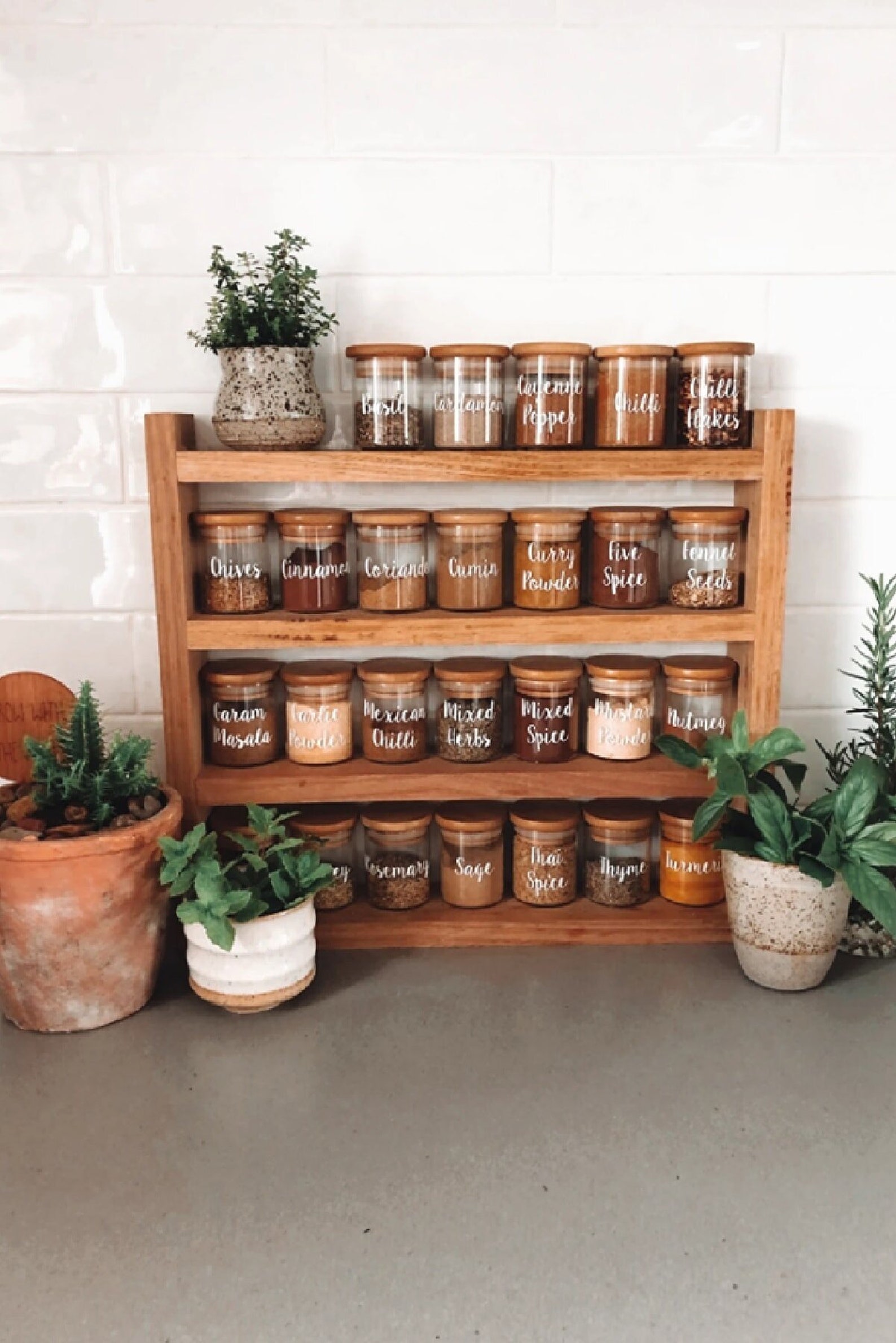 Wood Spice Rack|wooden Shelf for Spice| Countertop Spice - Etsy