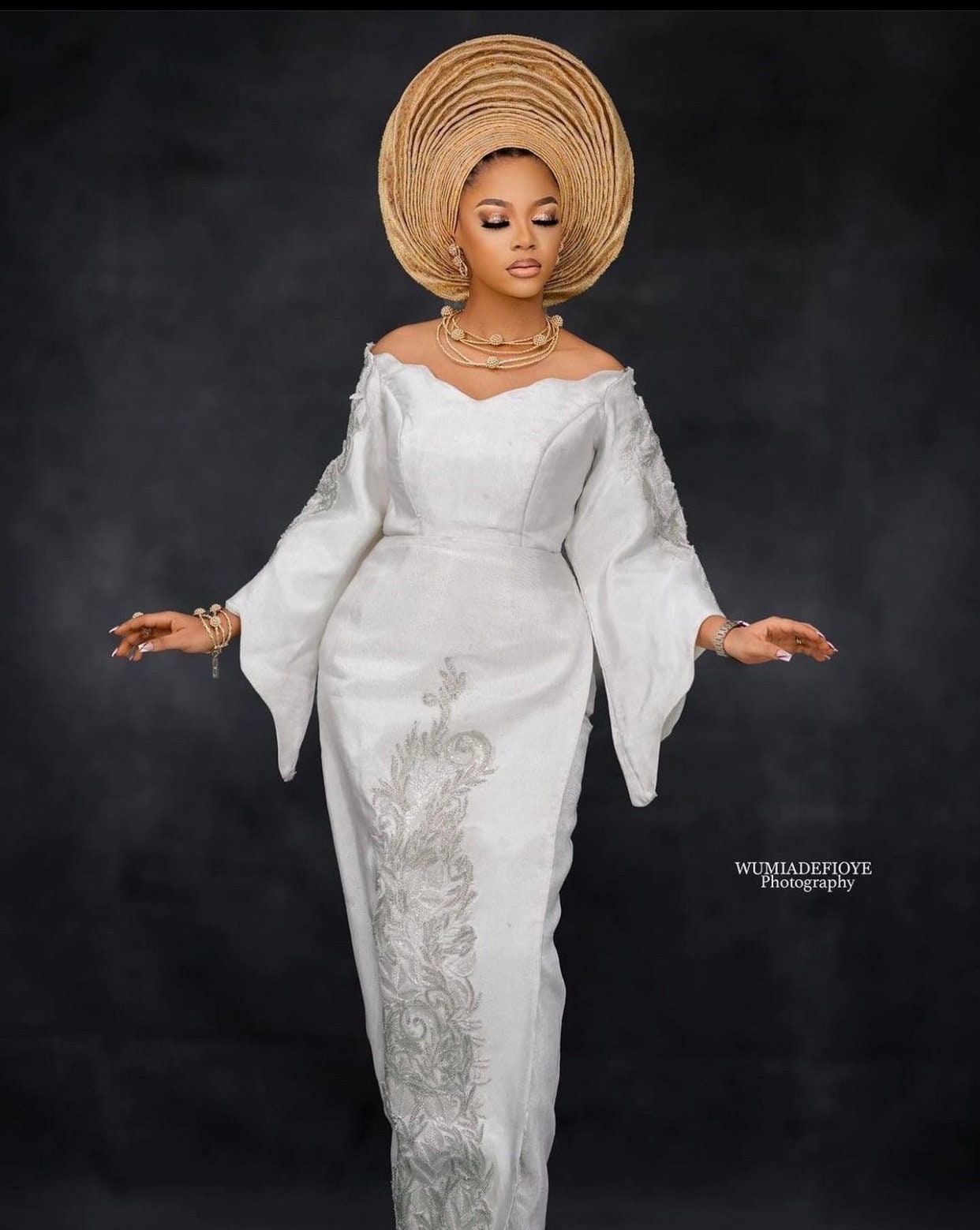 Wedding Dress, White Aso Oke , Valuable Gift, Bride Dress, Beautiful ...