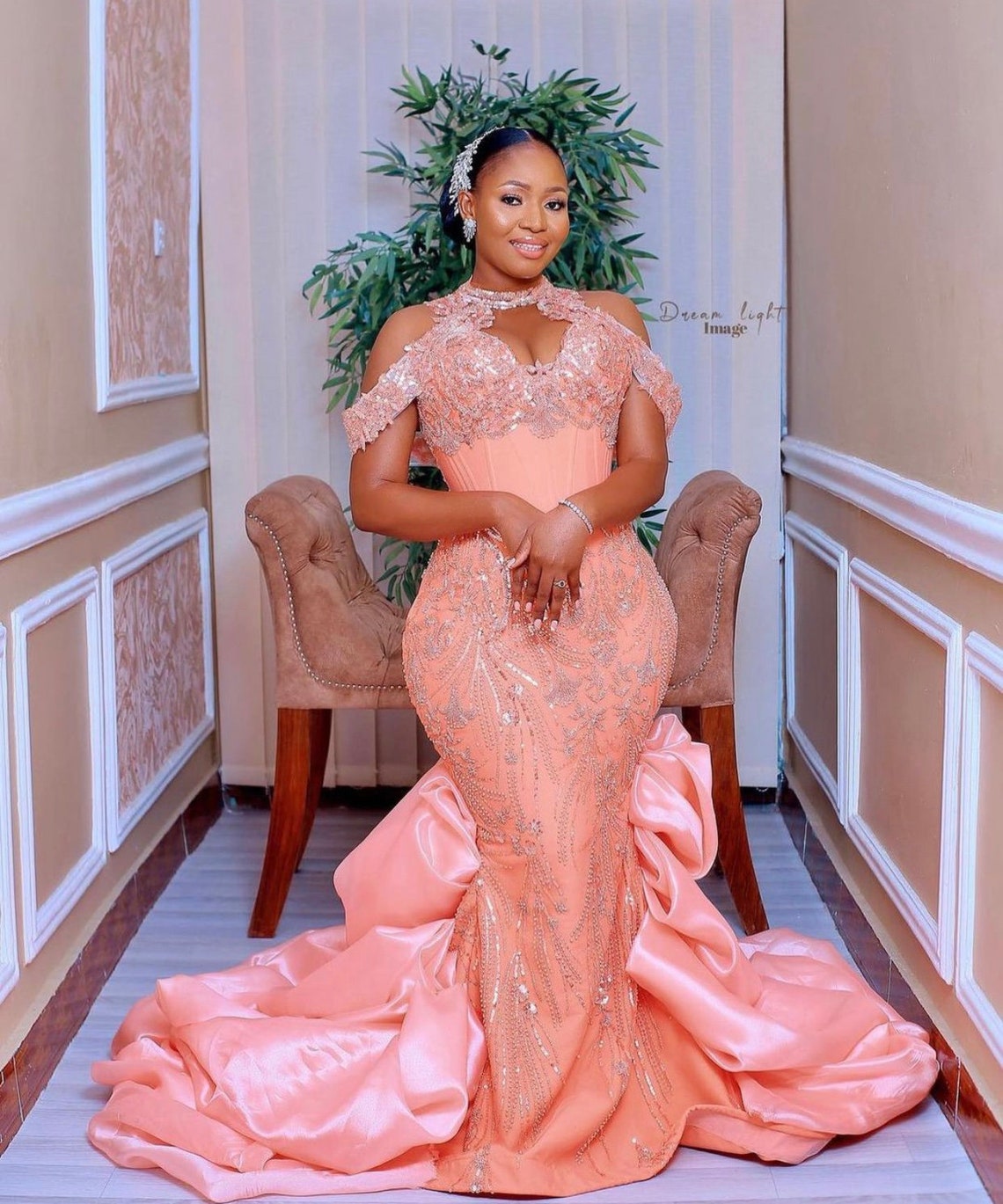 African Wedding Reception Dress, Prom Dress With Corset, Mermaid ...