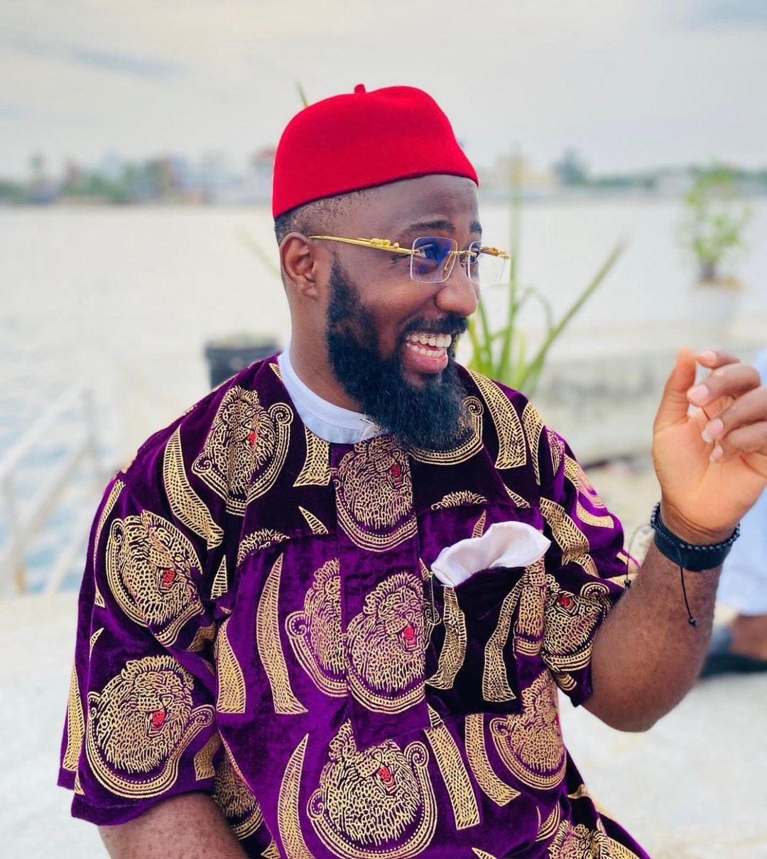 African Igbo Dress, Purple Isiagu, Valuable Gift Dress, Wedding ...