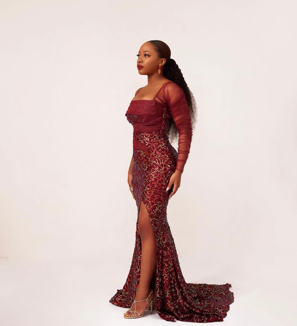 African Wedding Reception Dress, Prom Dress With Corset, Mermaid ...