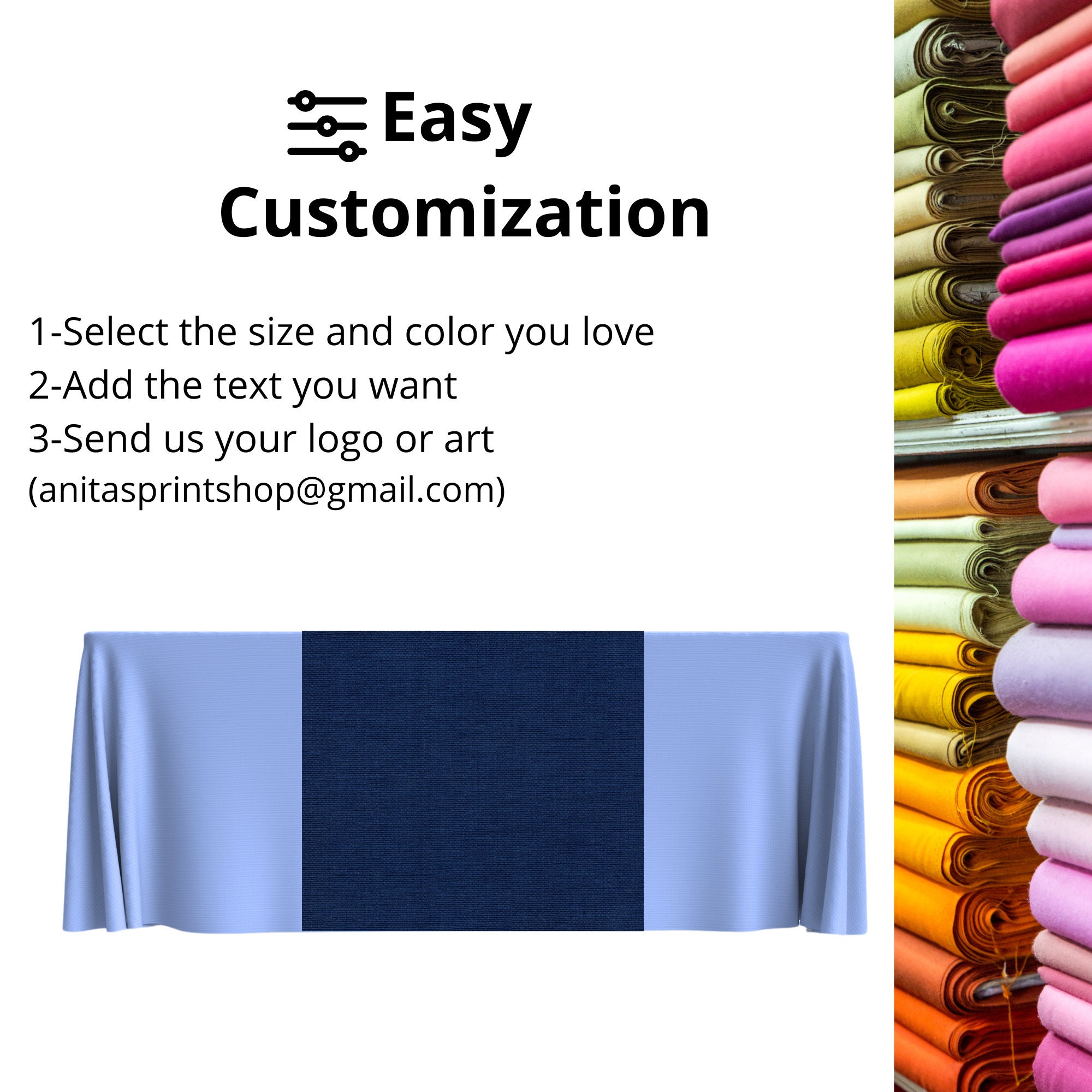 Custom Table Runner,fabric Tablecloth,personalized Full Color Logo ...