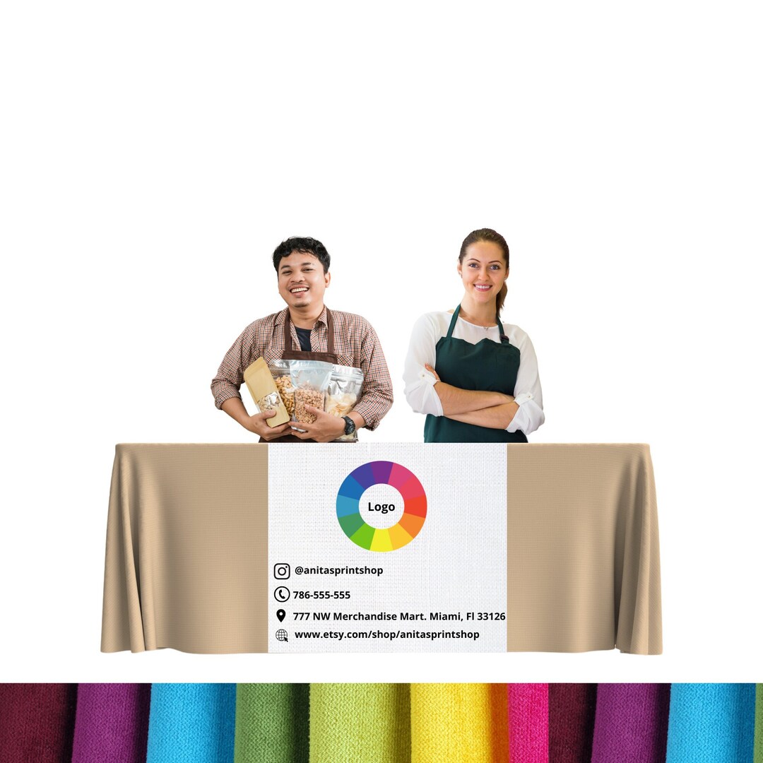 Custom Table Runner,fabric Tablecloth,personalized Full Color Logo ...