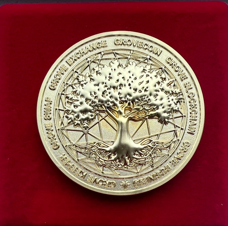 Grove Gold Coin GRVG Grove Token Challenge Coin Crypto Coin - Etsy
