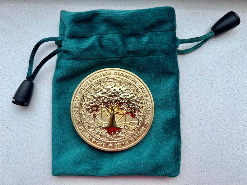 Grove Gold Coin GRVG Grove Token Challenge Coin Crypto Coin - Etsy