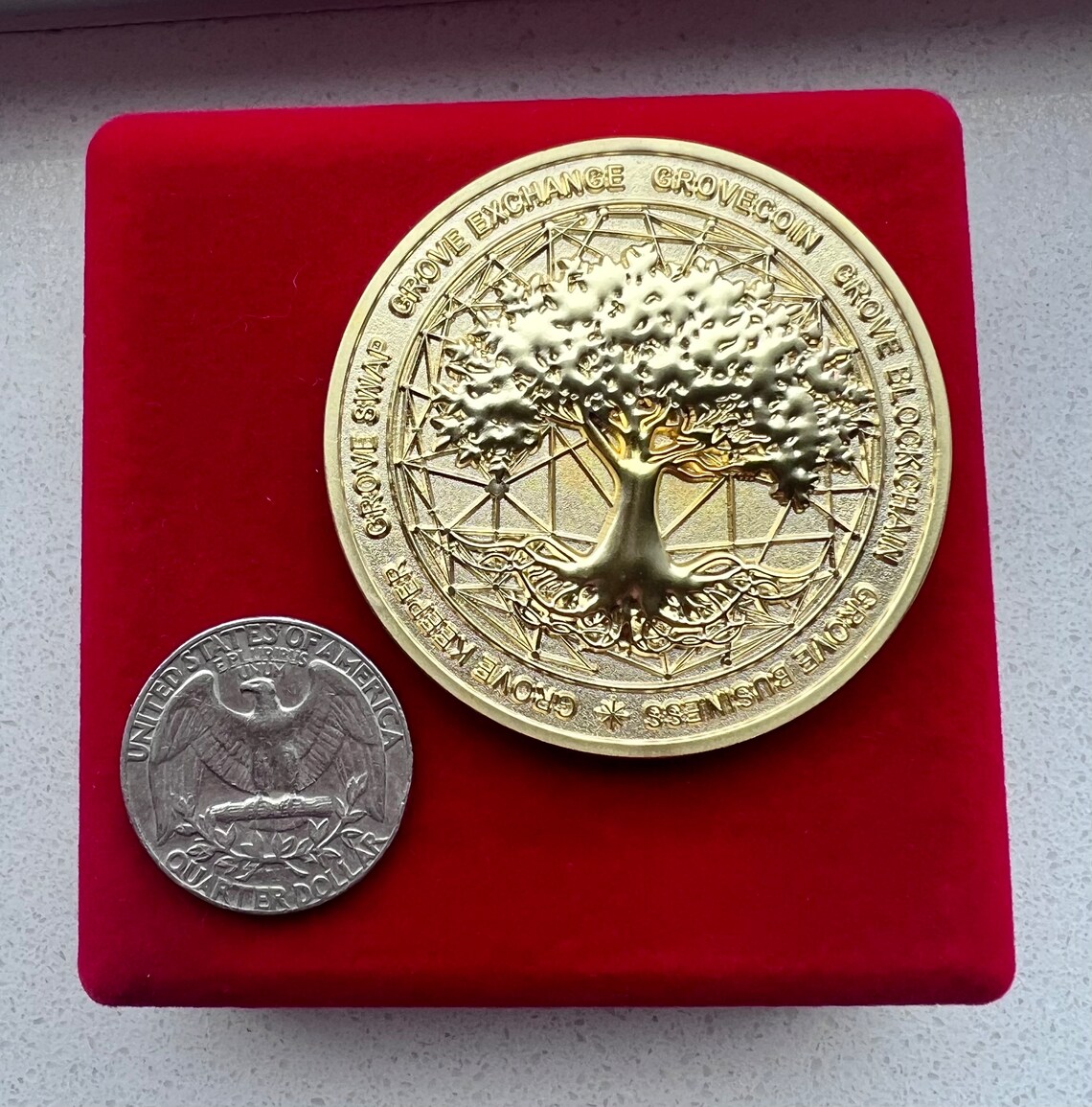 Grove Gold Coin GRVG Grove Token Challenge Coin Crypto Coin - Etsy