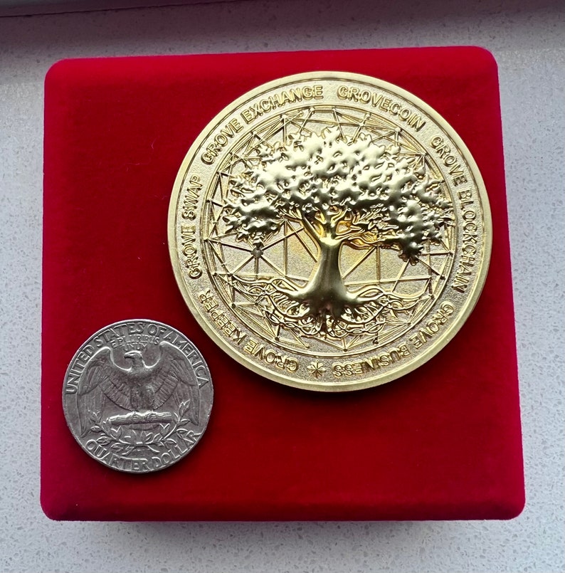 Grove Gold Coin GRVG Grove Token Challenge Coin Crypto Coin - Etsy