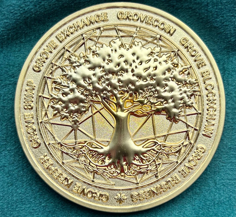 Grove Gold Coin GRVG Grove Token Challenge Coin Crypto Coin - Etsy