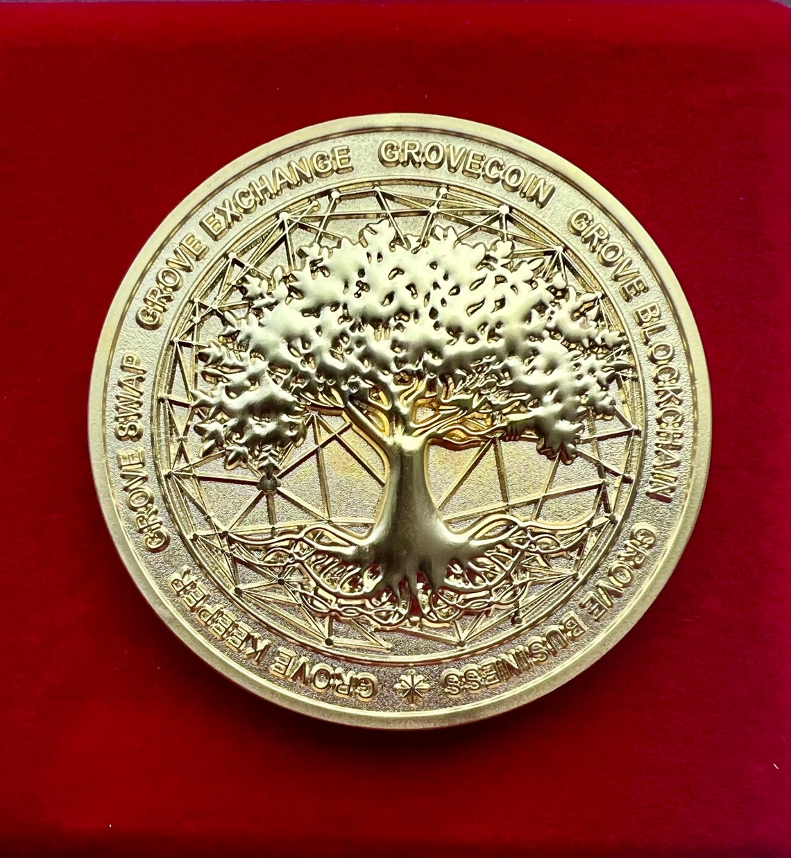 Grove Gold Coin GRVG Grove Token Challenge Coin Crypto Coin - Etsy
